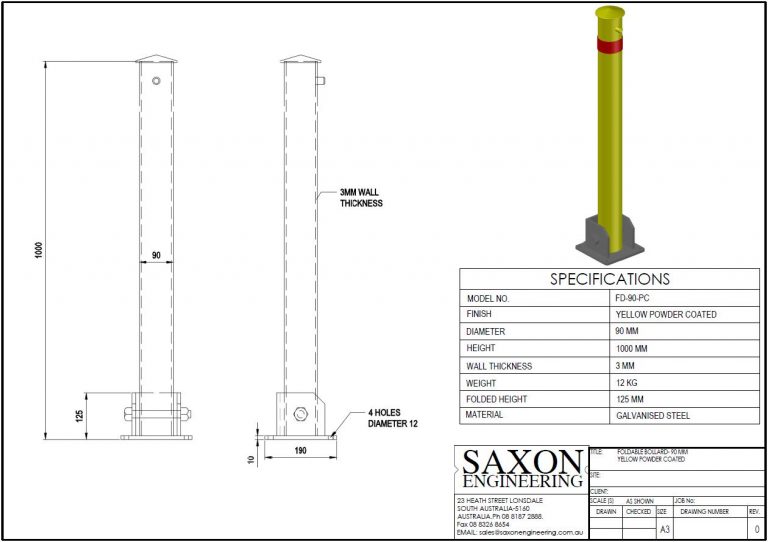Bollards : Foldable – Saxon Engineering