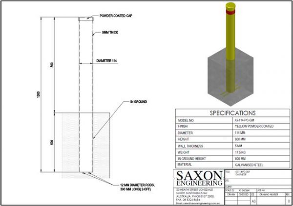 Bollards : In Ground – Saxon Engineering