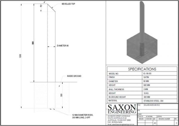 Bollards : In Ground – Saxon Engineering
