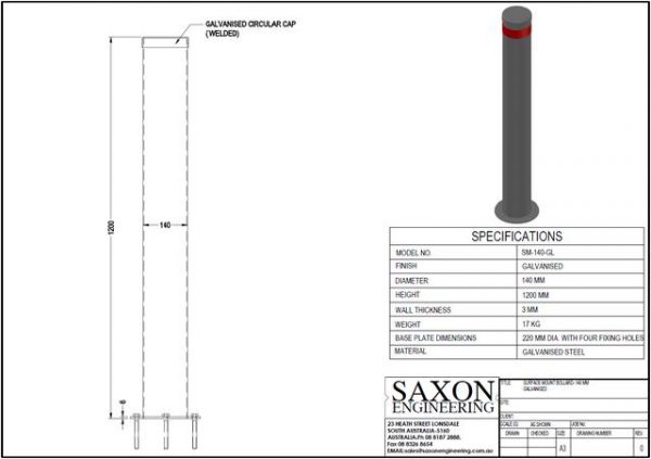 Bollards : Surface Mount – Saxon Engineering